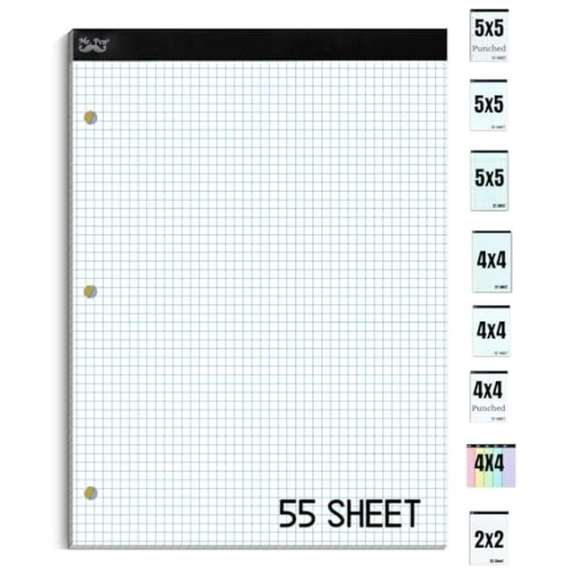 Mr Pen Engineering Paper Pad Graph Paper 5x5 5 Squares Per Inch