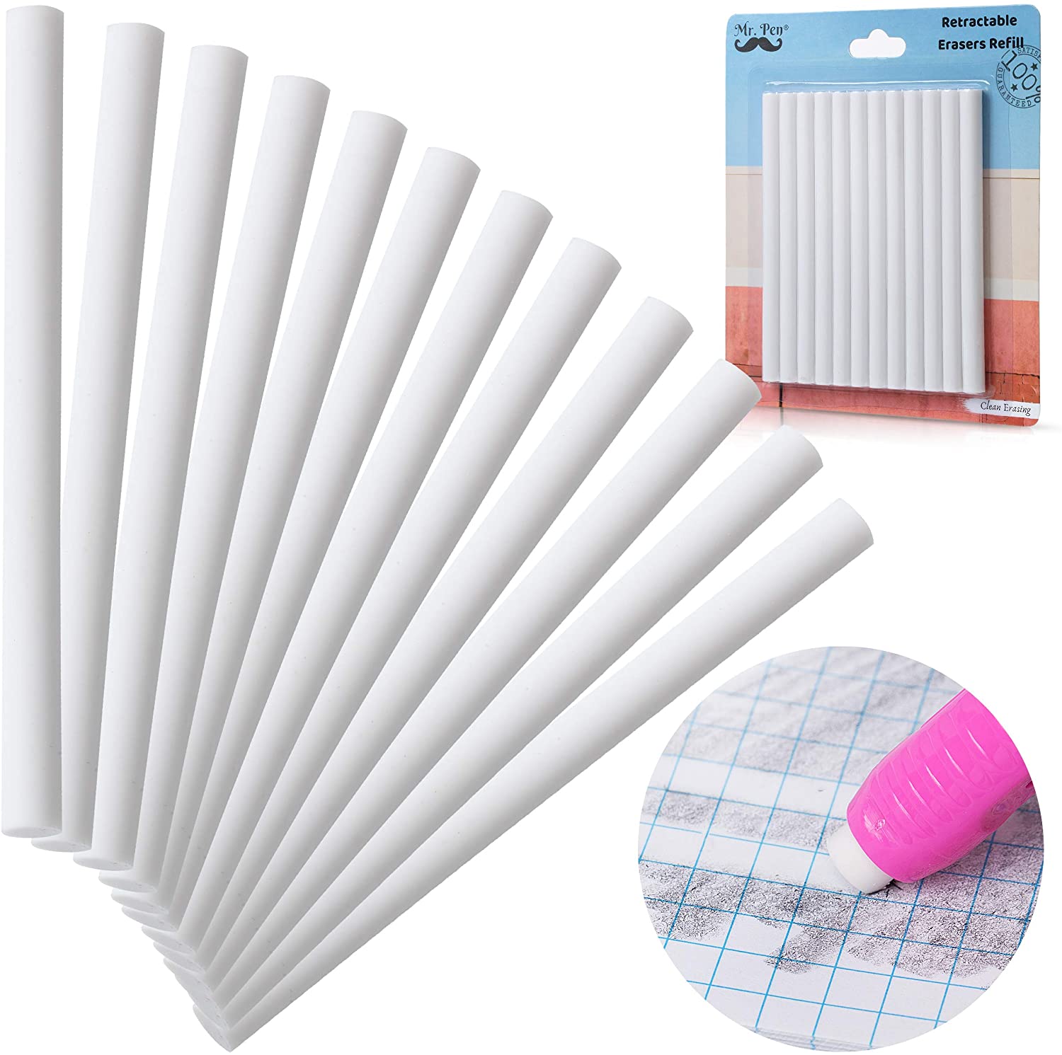 Pentel Eraser Refills, 4 per Pack (Z2-1N) - Walmart.com