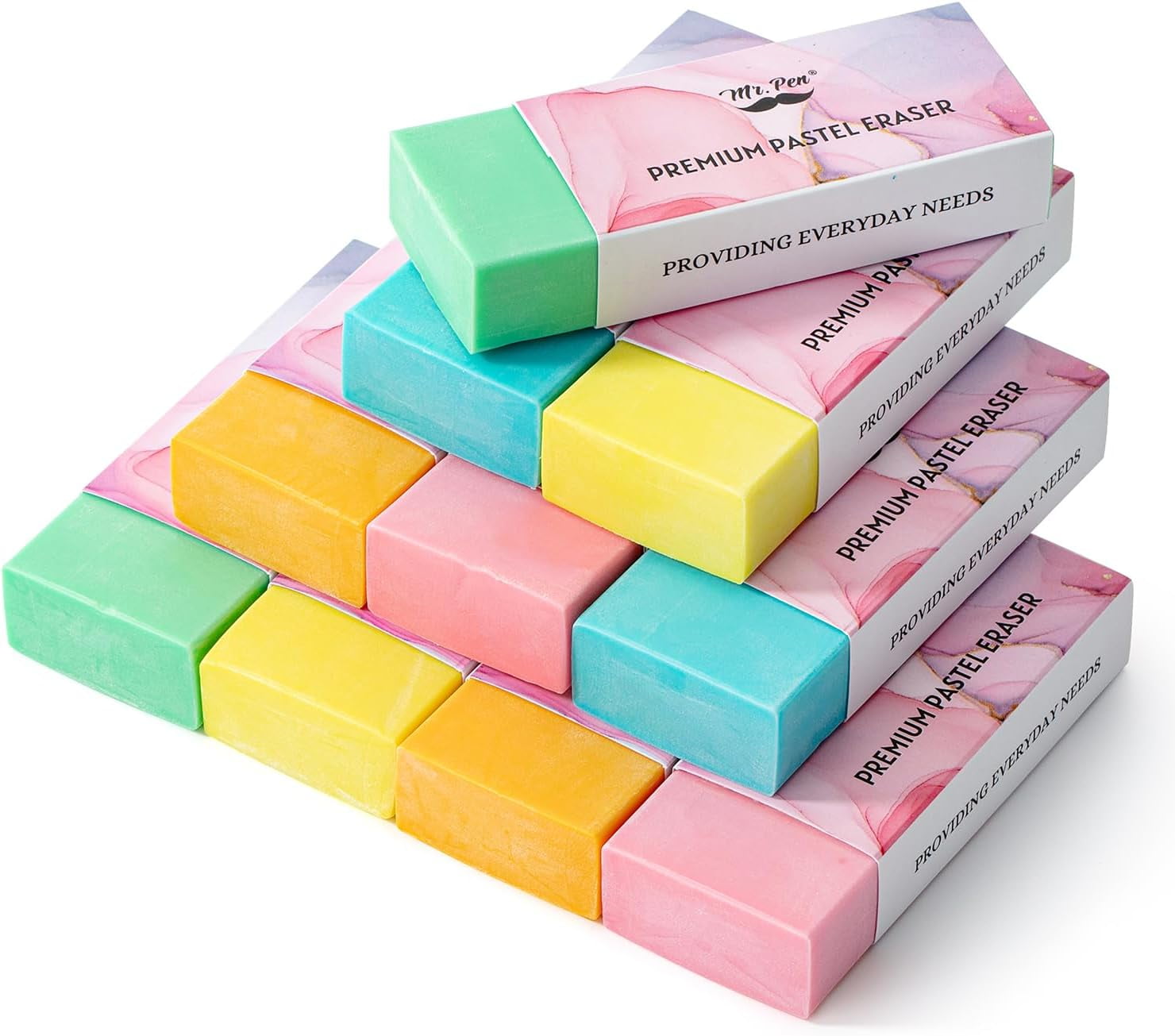 Mr. Pen- Erasers, 10 Pack, Pencil Eraser, Bright Colors, Erasers for ...