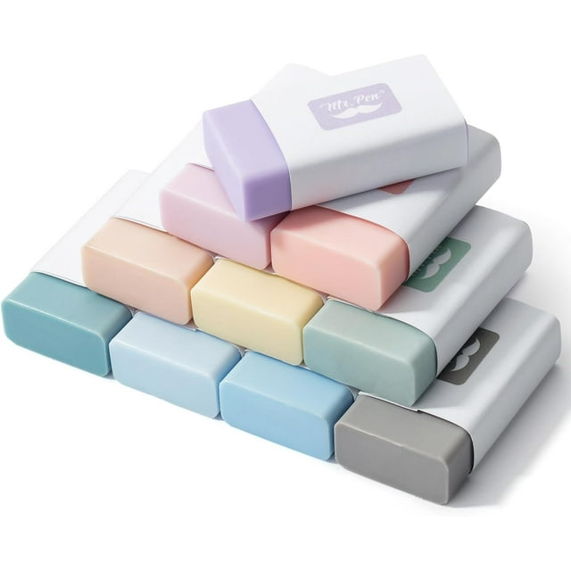 Mr. Pen- Erasers, 10 Pack, Pencil Eraser, Muted Morandi Colors, Erasers ...