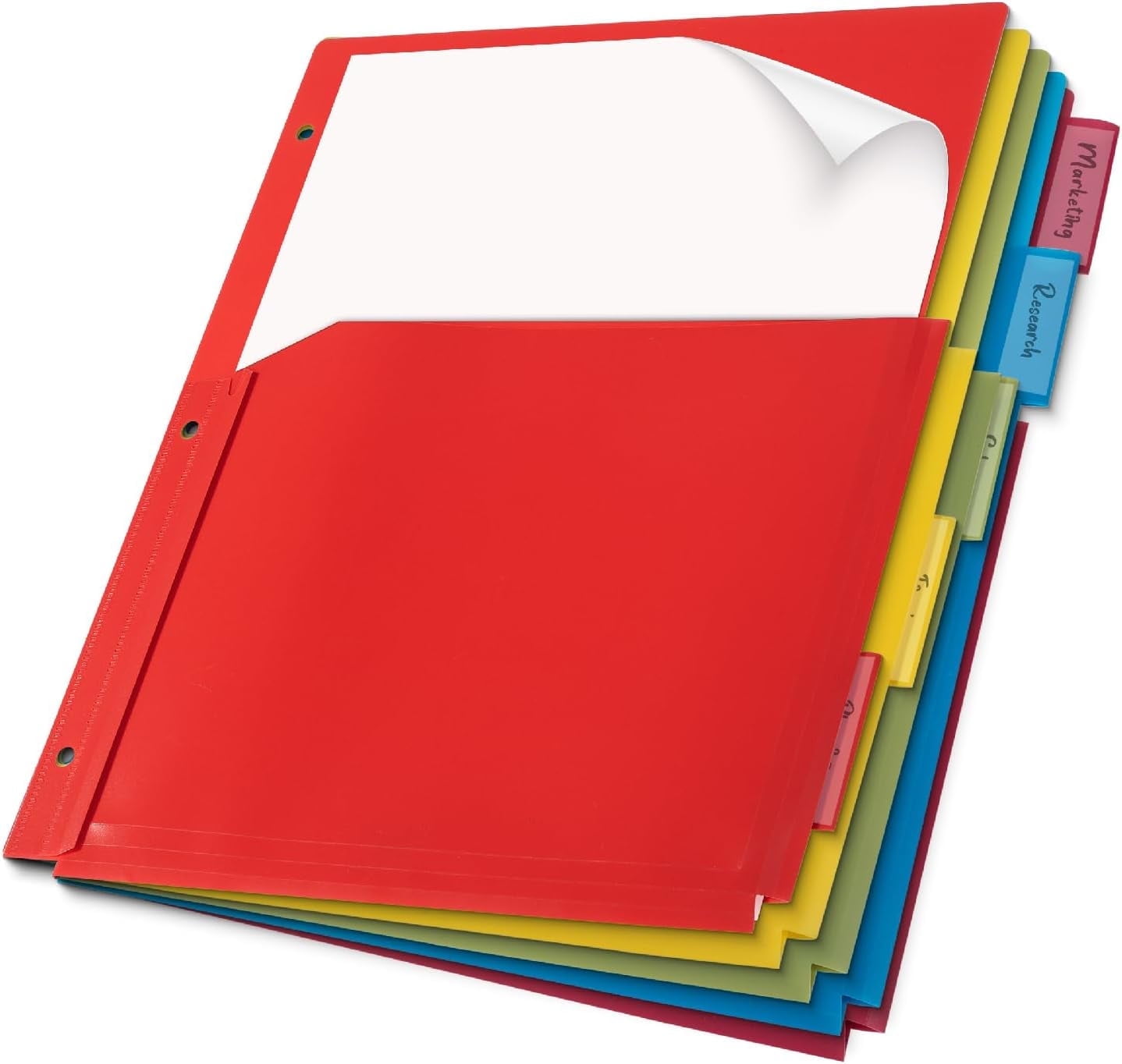 Mr. Pen Expanding Binder Dividers, 5 Colorful Tabs, 3-Ring Binder ...