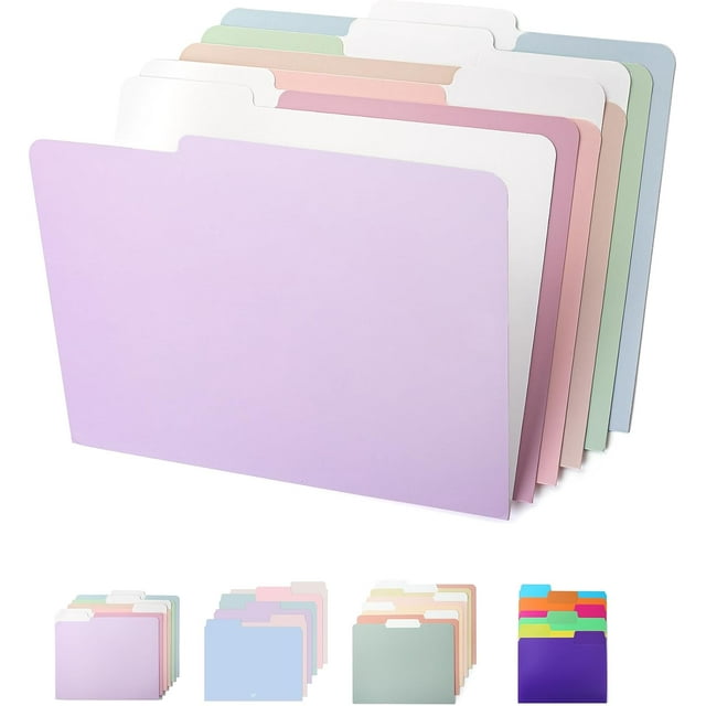 Mr. Pen- File Folders, 18 Pack, Morandi Colors, 1/3-Cut Tab, File ...