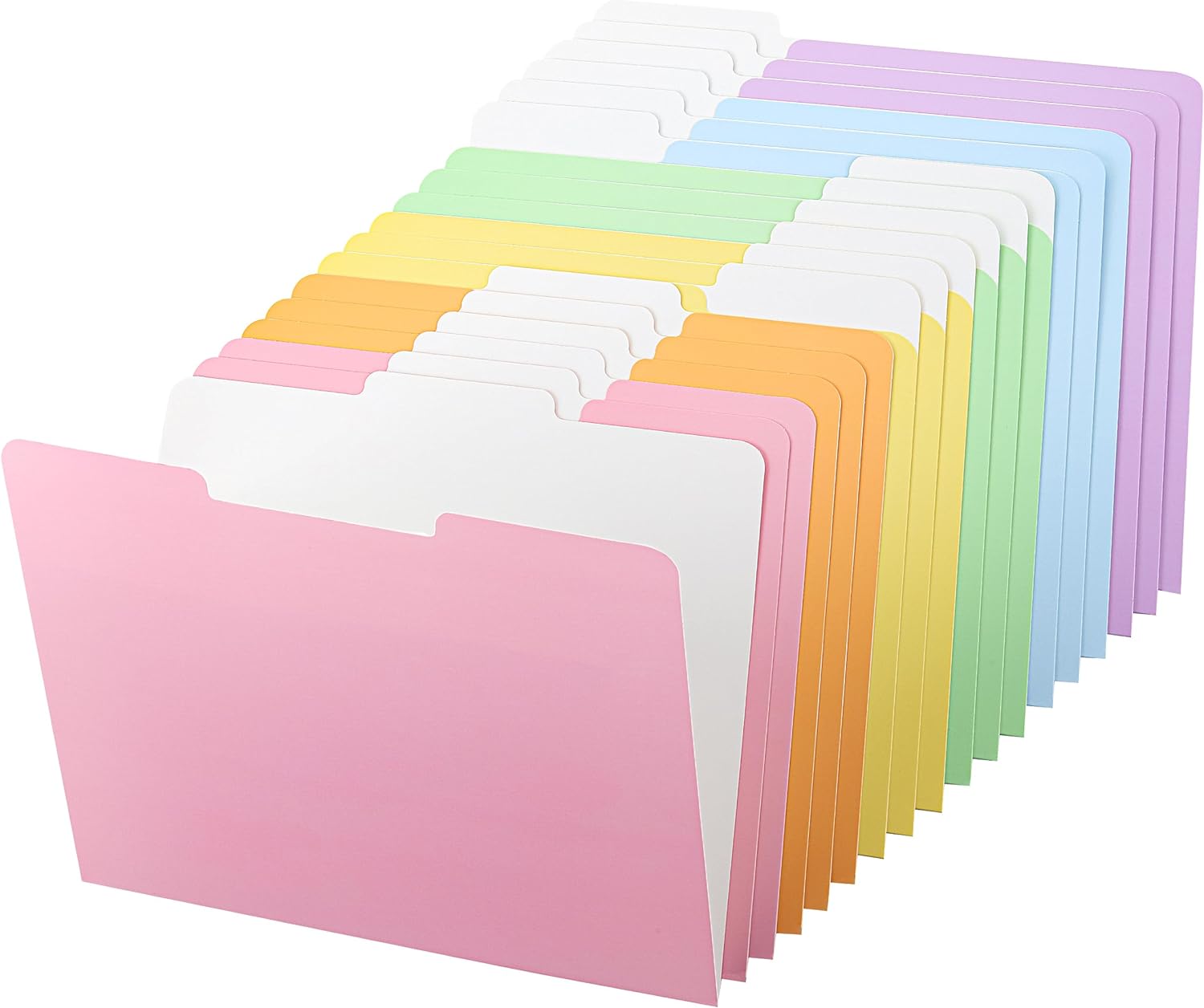 Mr. Pen- Poly File Folders, 1/3 Cut Tab, 6 Pack, Pastel Colors, Letter ...