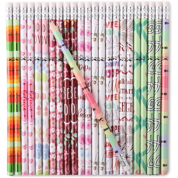 Mr. Pen- Floral Pencil, 24 Pcs, Assorted Designs, Bible Pencils ...