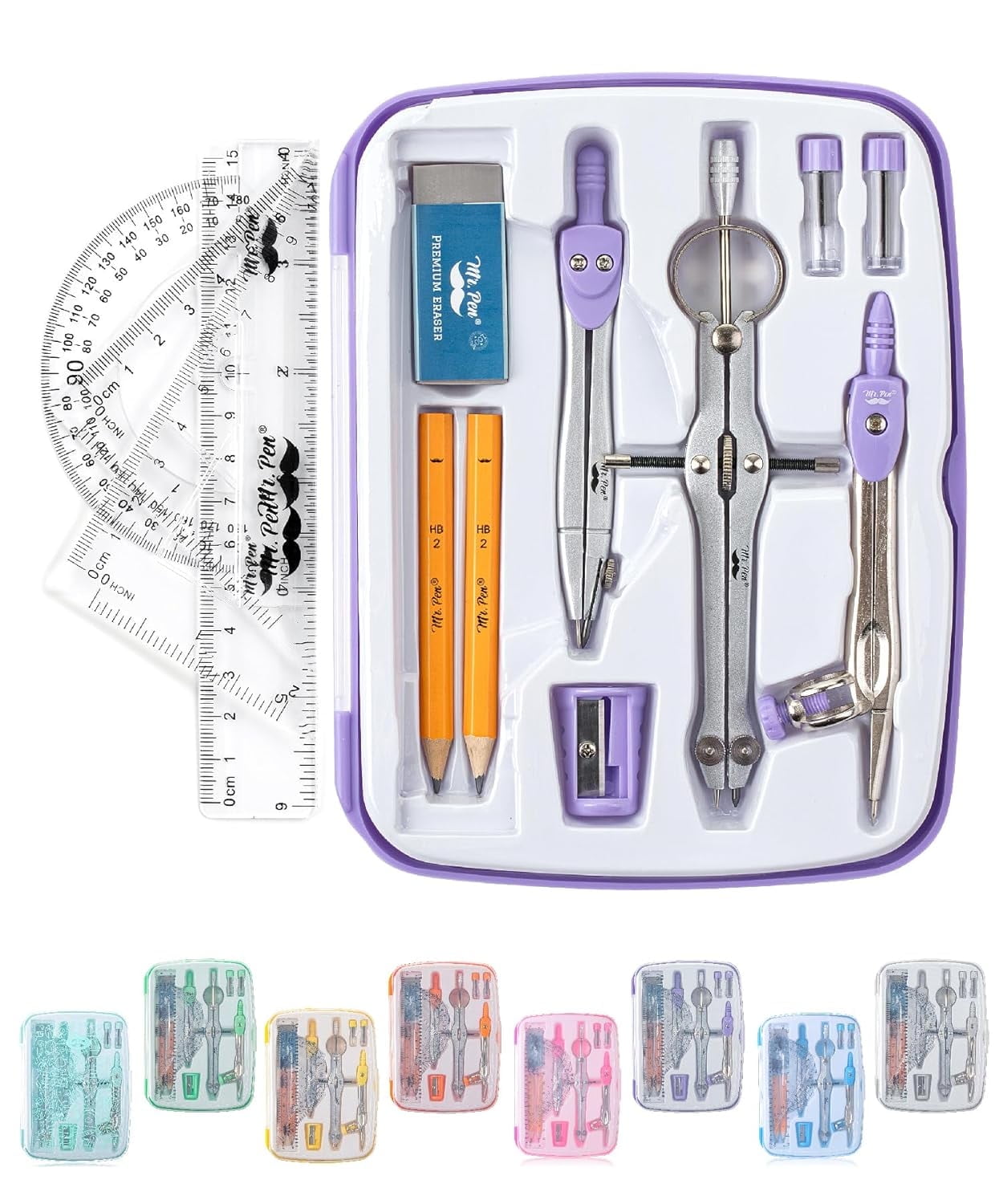 Mr. Pen- Geometry Set, 13 pcs, Compass for Geometry Compass, Geometry ...