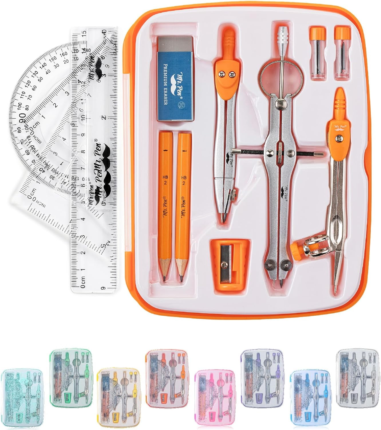 Mr. Pen- Geometry Set, 13 pcs, Compass for Geometry Compass, Geometry ...