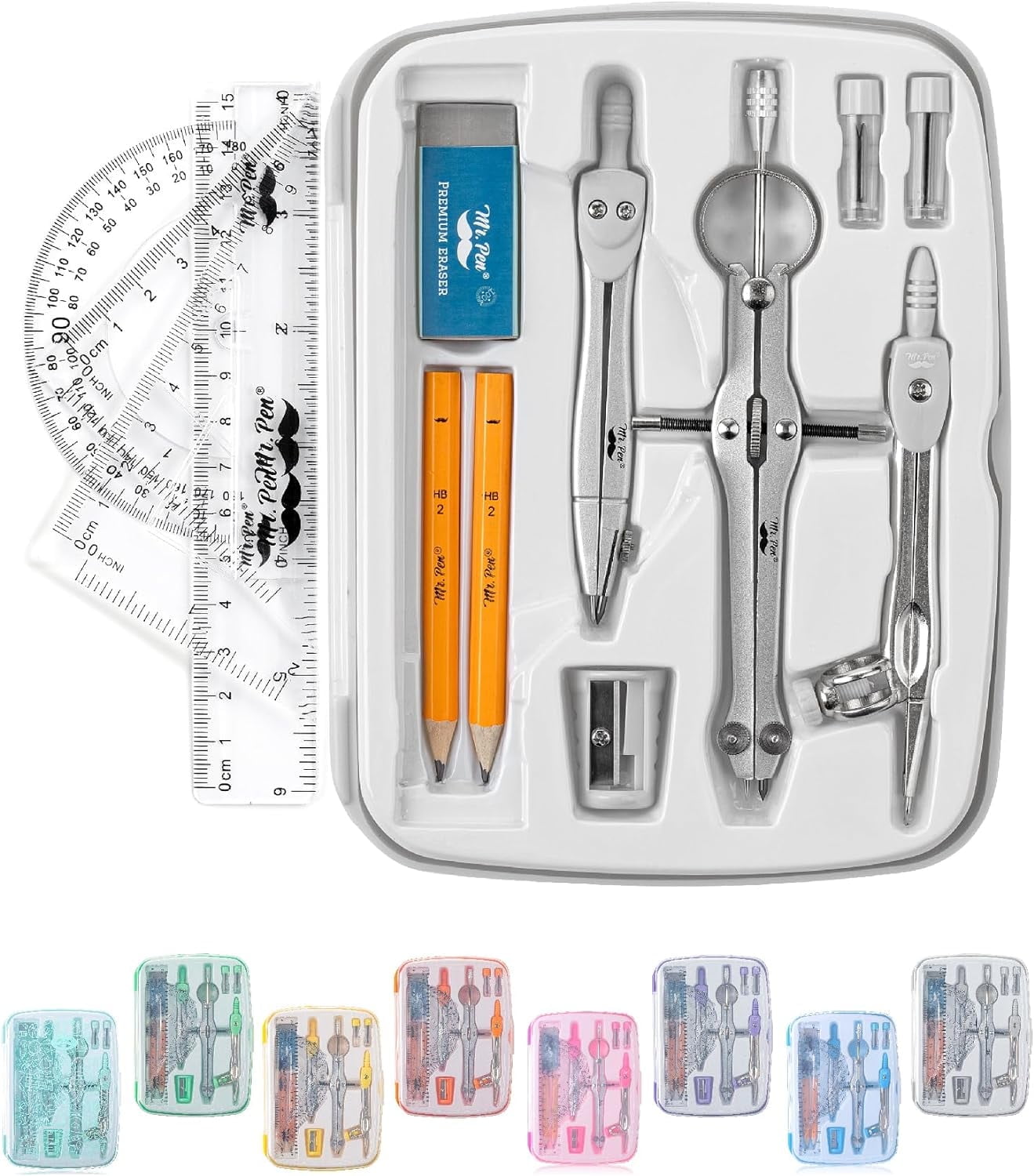 Mr. Pen- Geometry Set, 13 pcs, Compass for Geometry Compass, Geometry ...