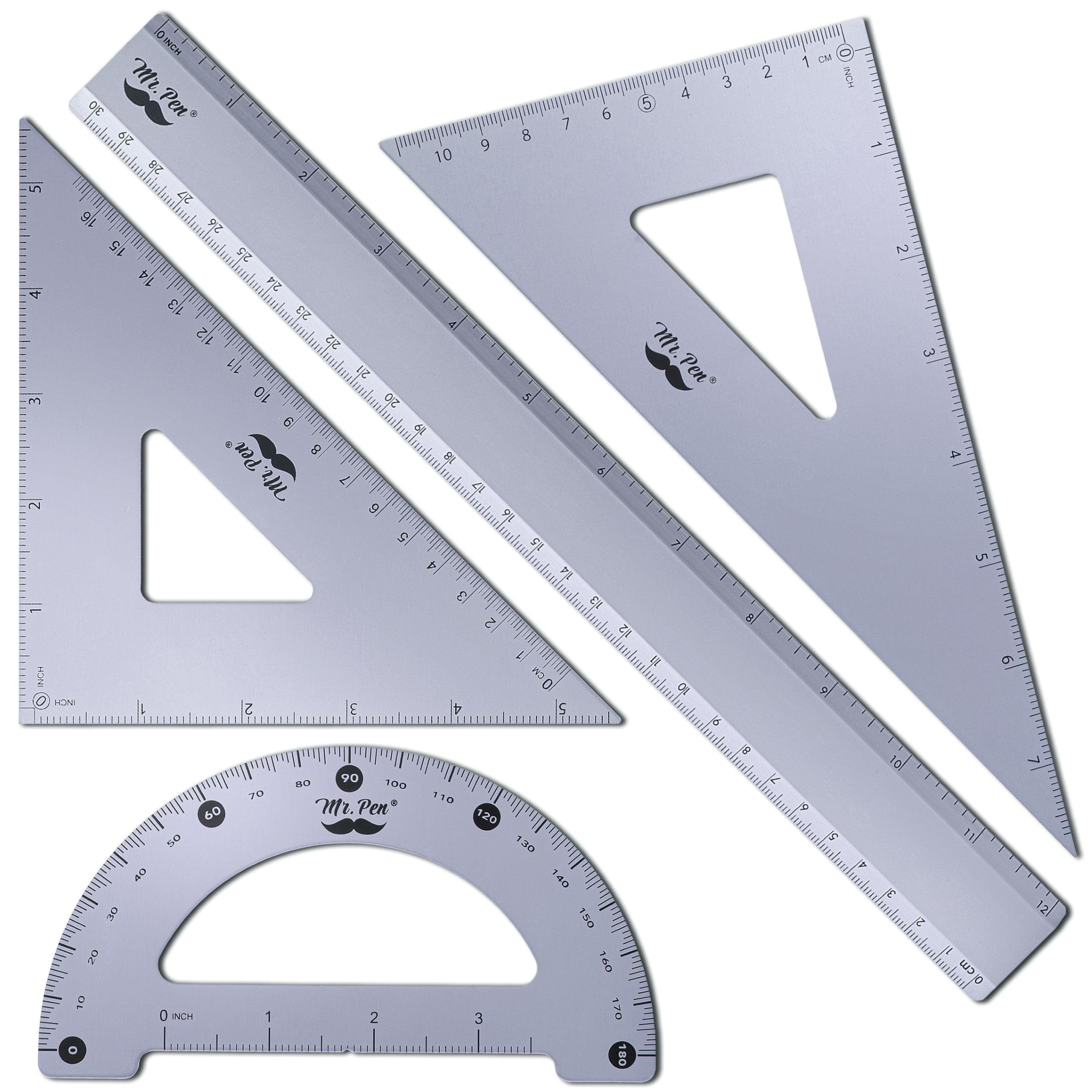 Mr. Pen- Geometry Set, 4 Pack, Periwinkle Gray, Metal Geometry Kit ...