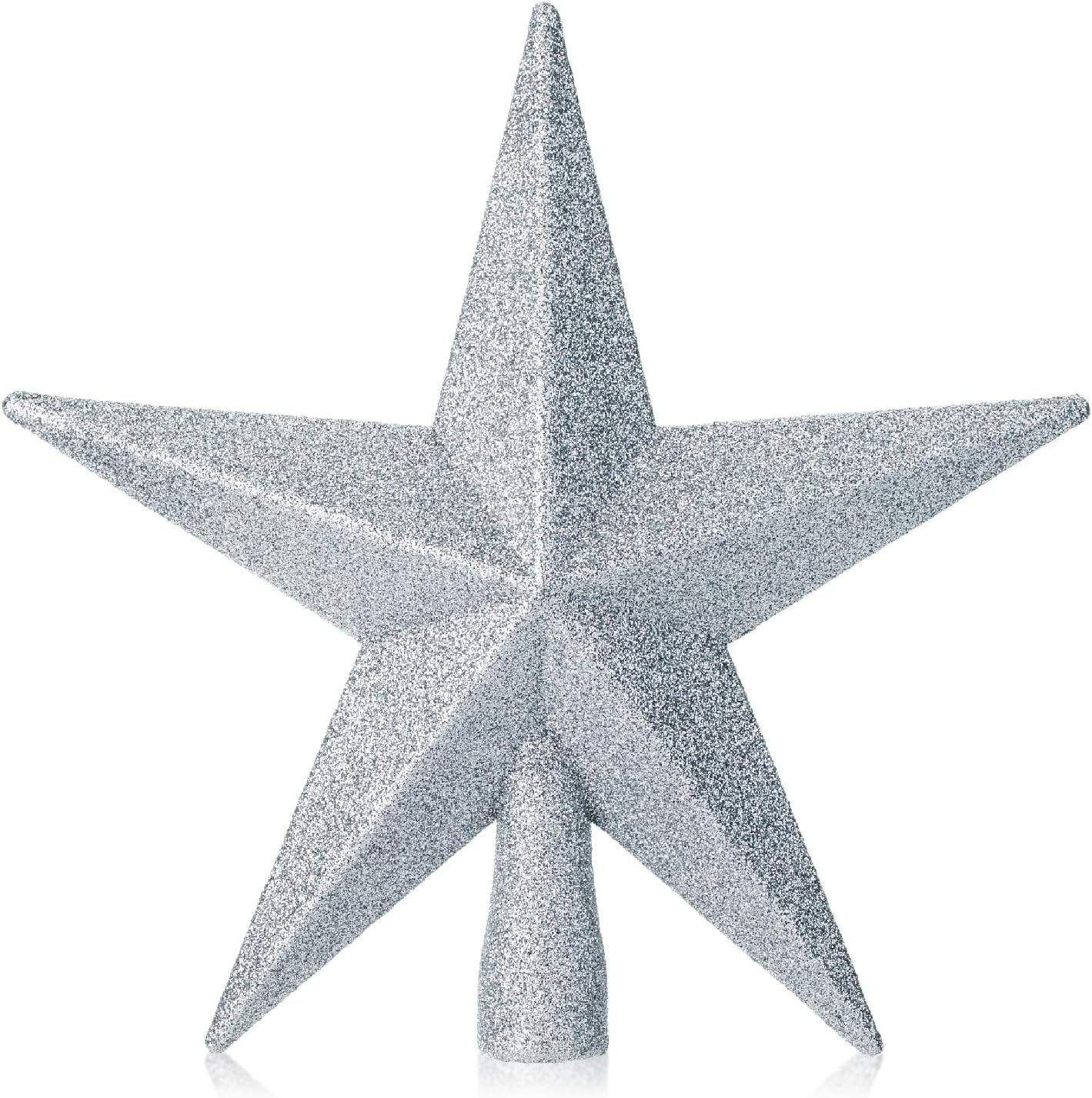 Mr. Pen- Glitter Star Tree Topper, 8-Inch, Silver Star Christmas Tree ...