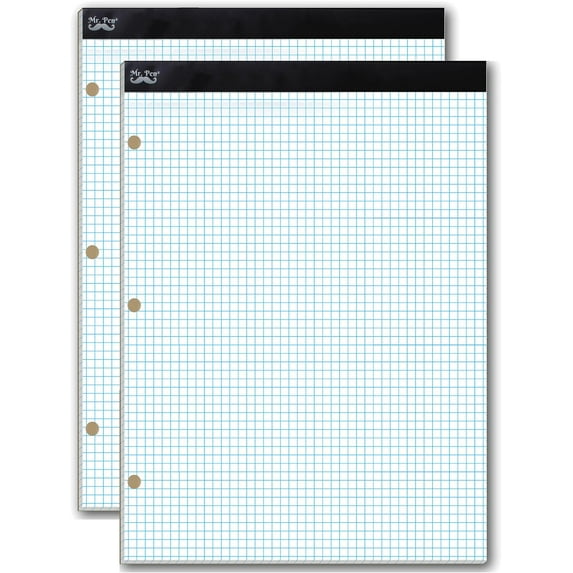 Mr. Pen- Graph Paper, 2 Pack of 55 Sheets, 8.5"x11", 4x4 (4 Squares Per ...