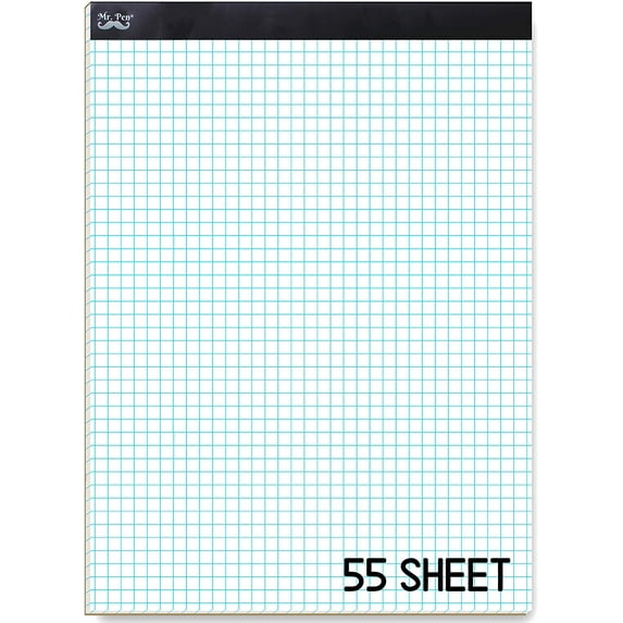 "Mr. Pen- 4x4 Grid Graph Paper Notebook, 8.5""x11"", 55 Sheets Writing ...