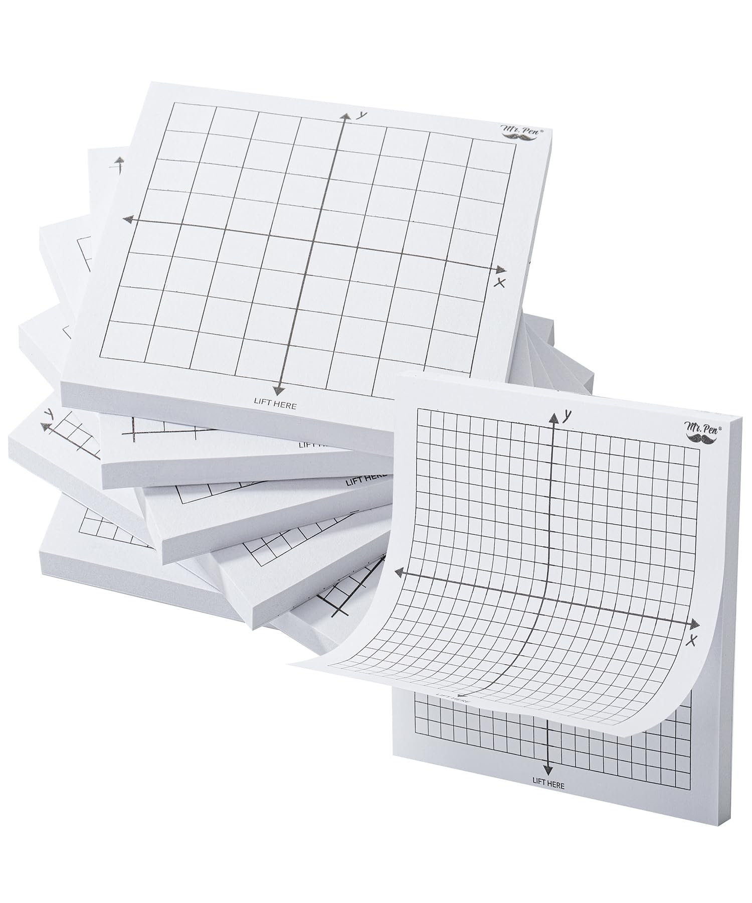 Mr. Pen- Graph Paper Sticky Notes, 6 Pads, 3x3 Inch, Graph Sticky Notes ...