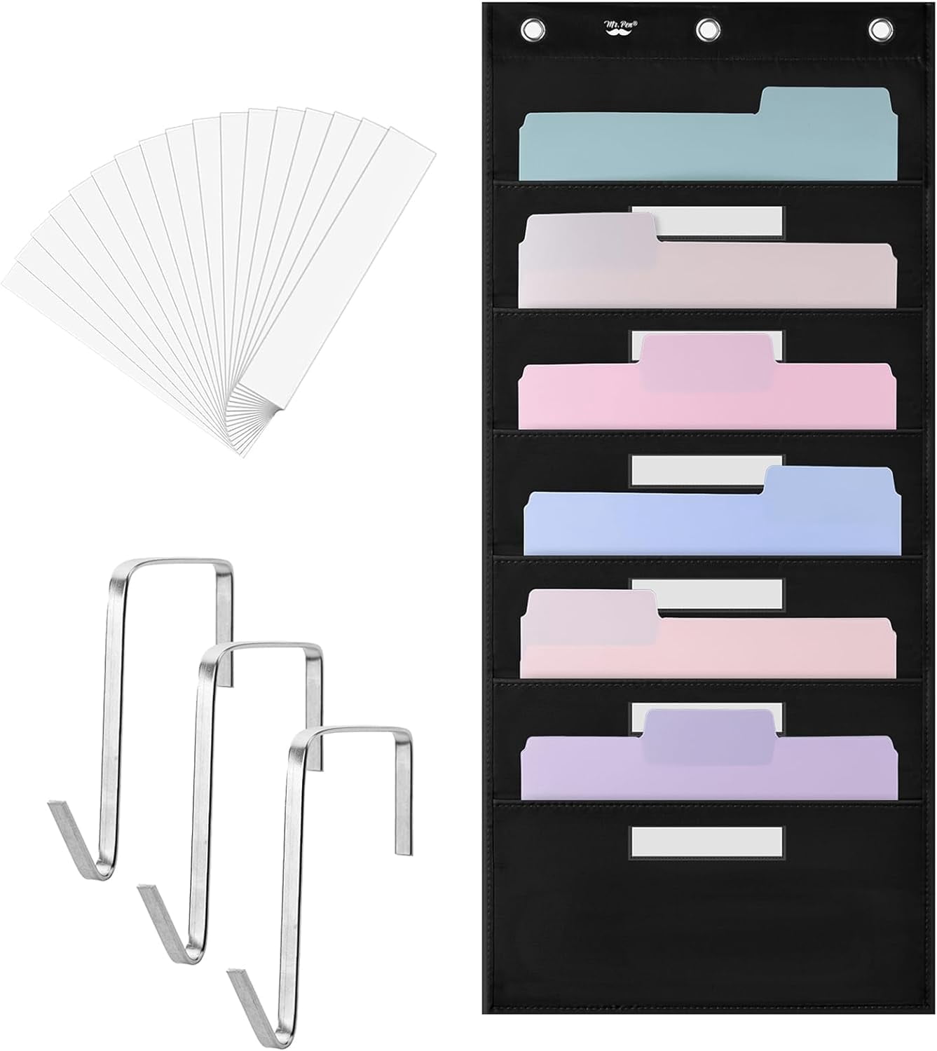 Mr. Pen Hanging Wall File Organizer, 6 Pockets with Name Tags, Overdoor ...