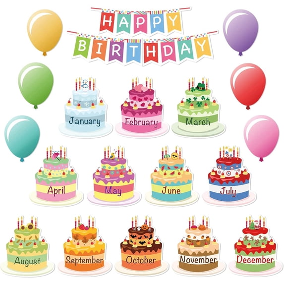 Mr. Pen Happy Birthday Bulletin Board Set, 20 Pcs Classroom Decorations ...