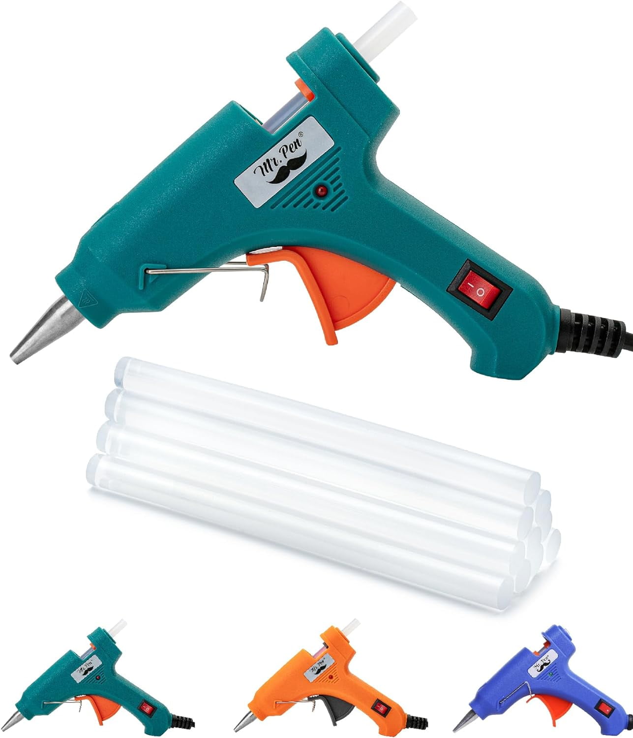 Mr. Pen- Hot Glue Gun Kit, 20W, Green, Glue Gun with 10 Glue Sticks ...