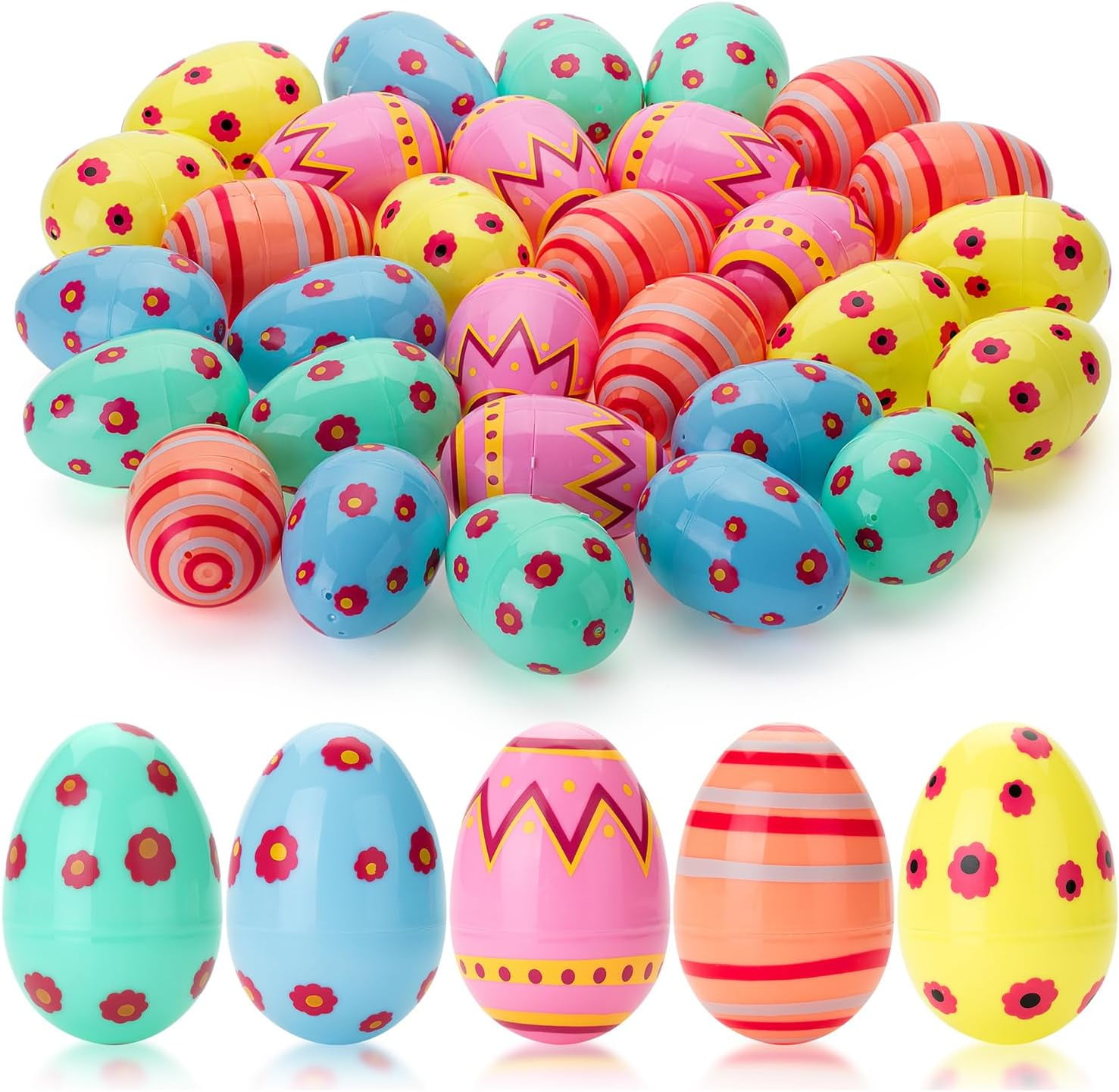 Mr. Pen- Jumbo Plastic Easter Eggs, 30 Pack, 3'' Tall, Colorful Plastic ...