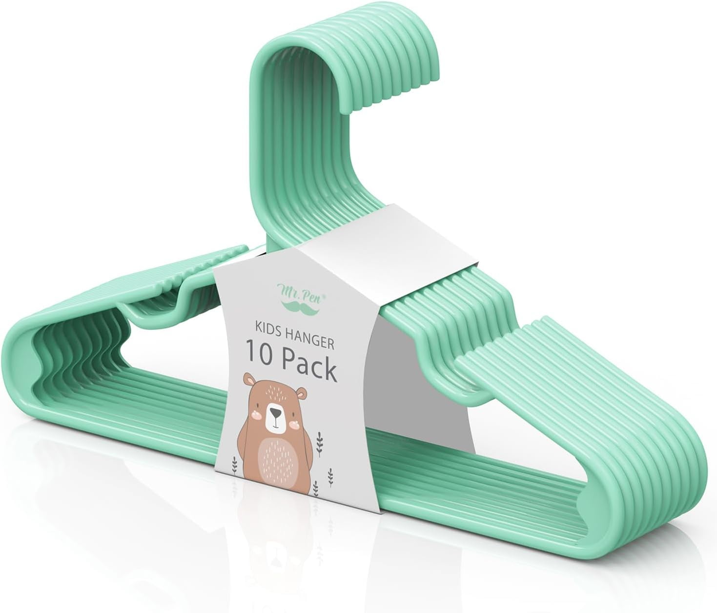 Mr. Pen- Kids Plastic Hangers, 10 Pack, Green Baby Hanger, Childrens ...