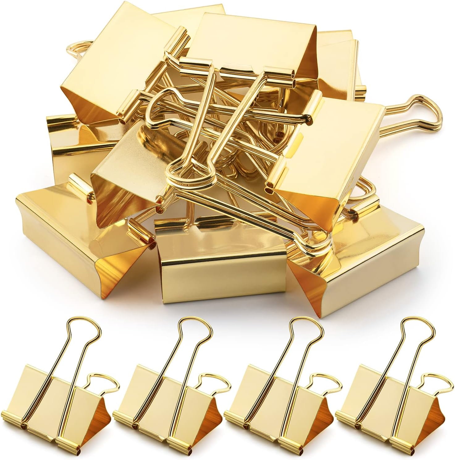 Mr. Pen Large Binder Clips, Gold, 2 Inch Size, 12 Pack, Durable Steel ...