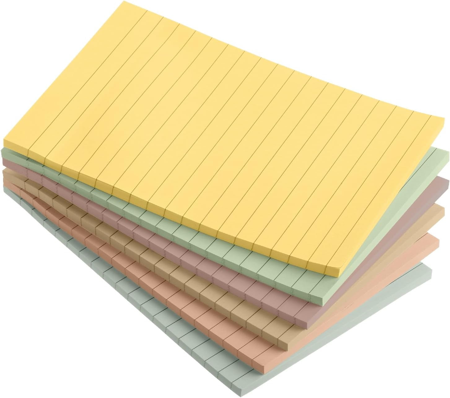 Mr. Pen- Lined Sticky Notes 4x6, 6 Pads, 45 Sheet/Pads, Vintage Colors ...