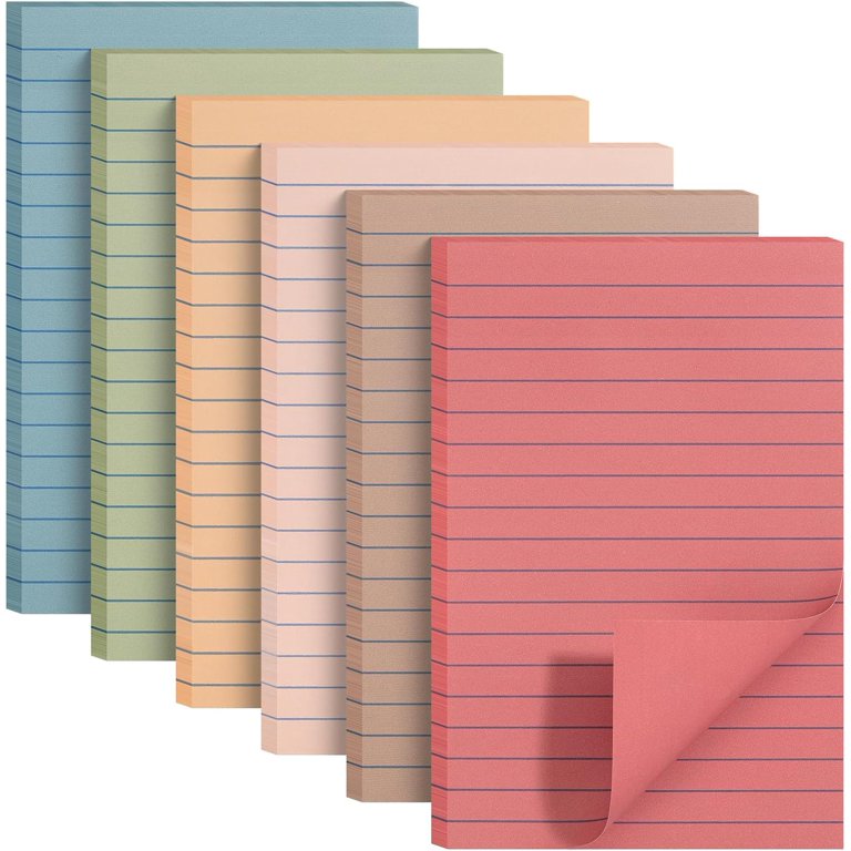 pink sticky notes lined