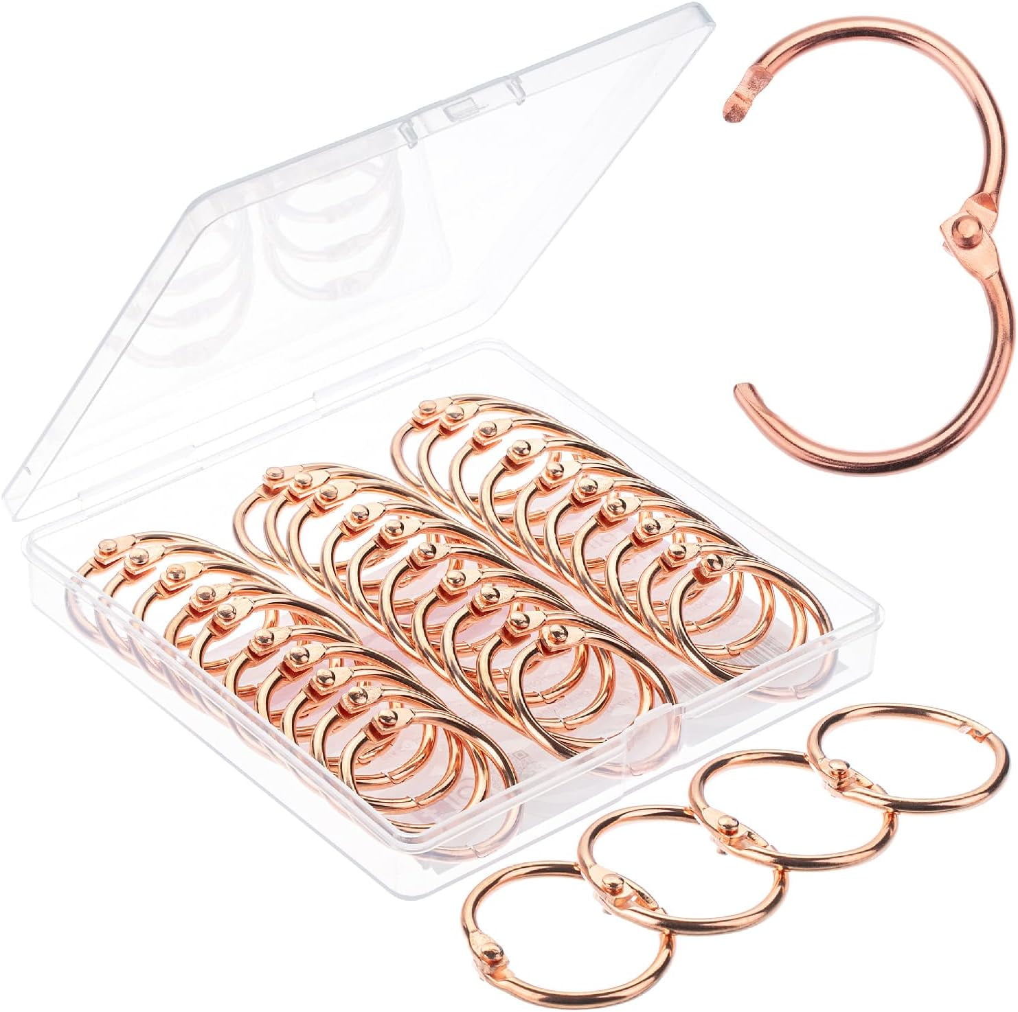 Mr. Pen- Loose Leaf Binder Ring, 40 Pack, Rose Gold Binder Rings 1 Inch ...