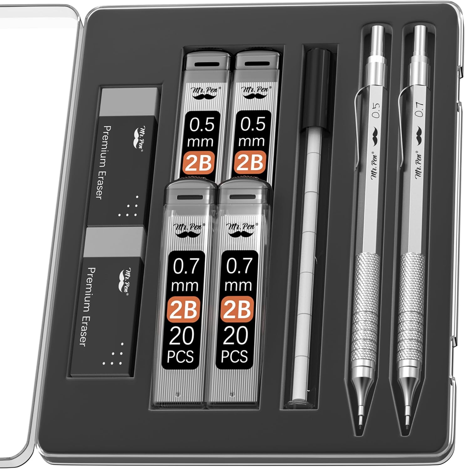 Mr. Pen- Metal Mechanical Pencil Set, 2 Sizes, 0.5 & 0.7mm, Mechanical ...