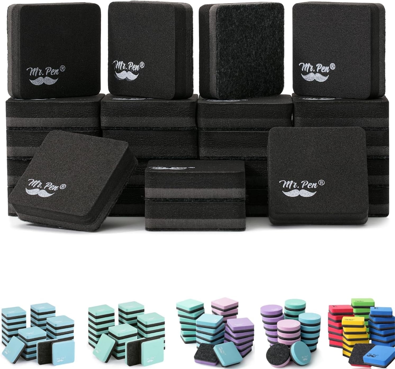 Mr. Pen- Mini Magnetic Dry Erase Eraser with Whiteboard Eraser, 24 Count - Walmart.com