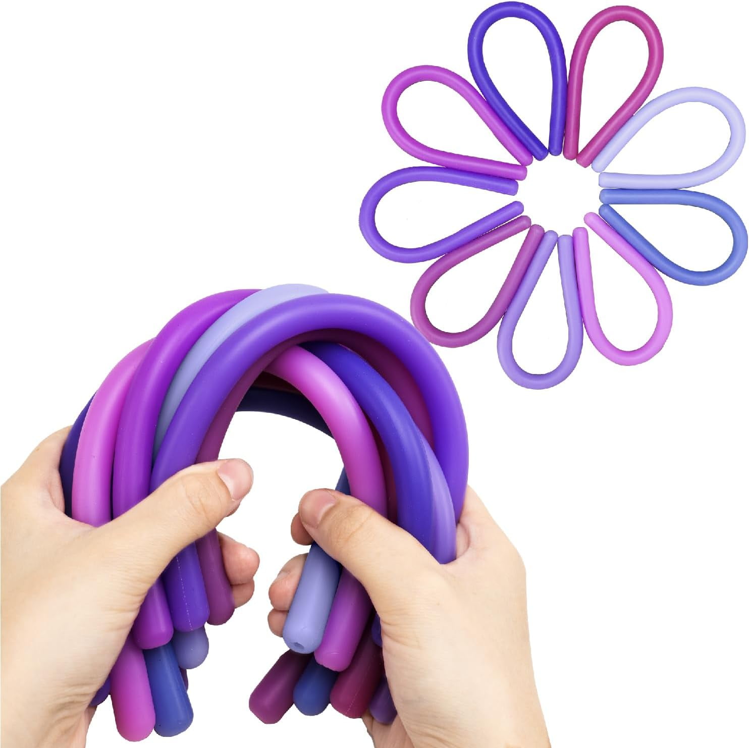 Mr. Pen- Monkey Noodle Fidget Toy, 9 Pack, Purple Shades, Monkey ...