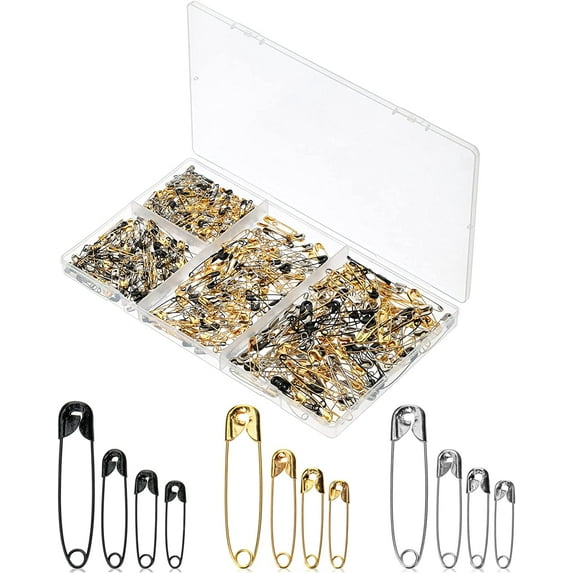 Mr. Pen- Assorted Safety Pins, 600 Pack, 3 Colors, 4 Sizes, Sewing ...