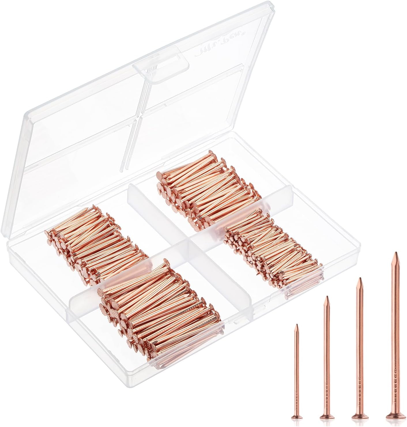Mr. Pen Nail Assortment Kit, 600 Pcs, 4 Sizes, Rose Gold, Small Nails ...
