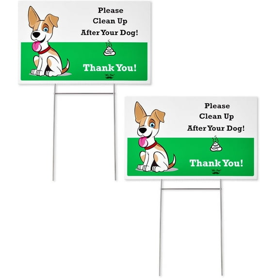 Mr. Pen- No Pooping Dog Signs for Yard, 2 Pack, Clean Up After Your Dog ...