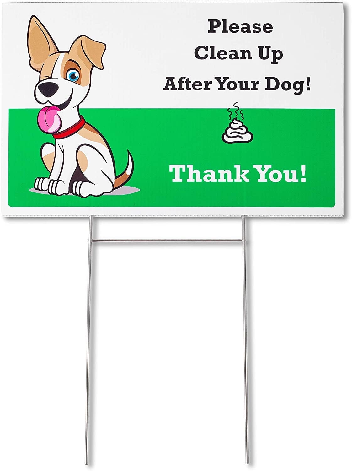 Mr. Pen- Lawn Stakes 'Please Clean Up After Your Dog' Yard Sign, UV ...