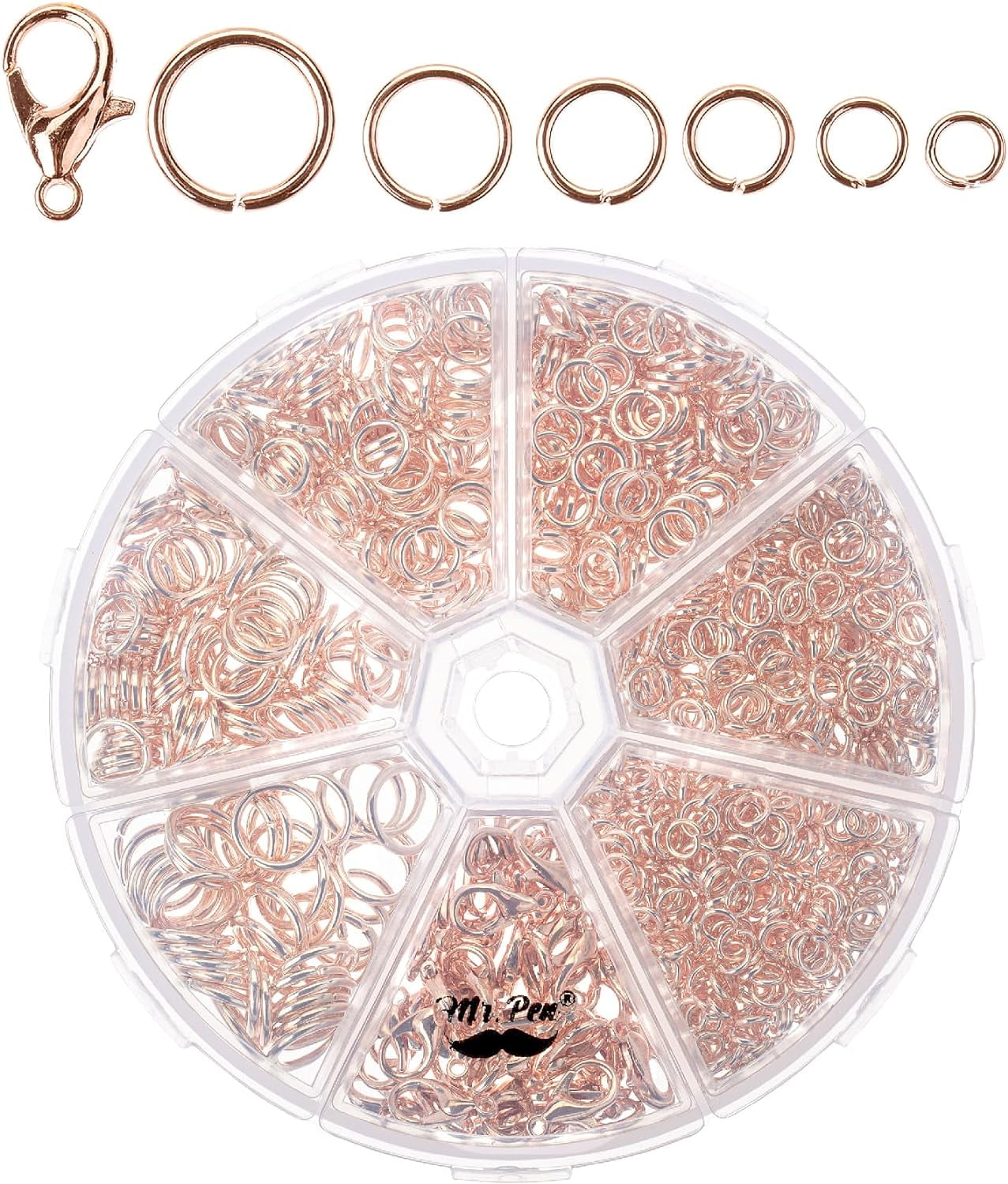 Mr. Pen, Open Jump Rings, Rose Gold, 6 Sizes, 1014 pcs - Walmart.com