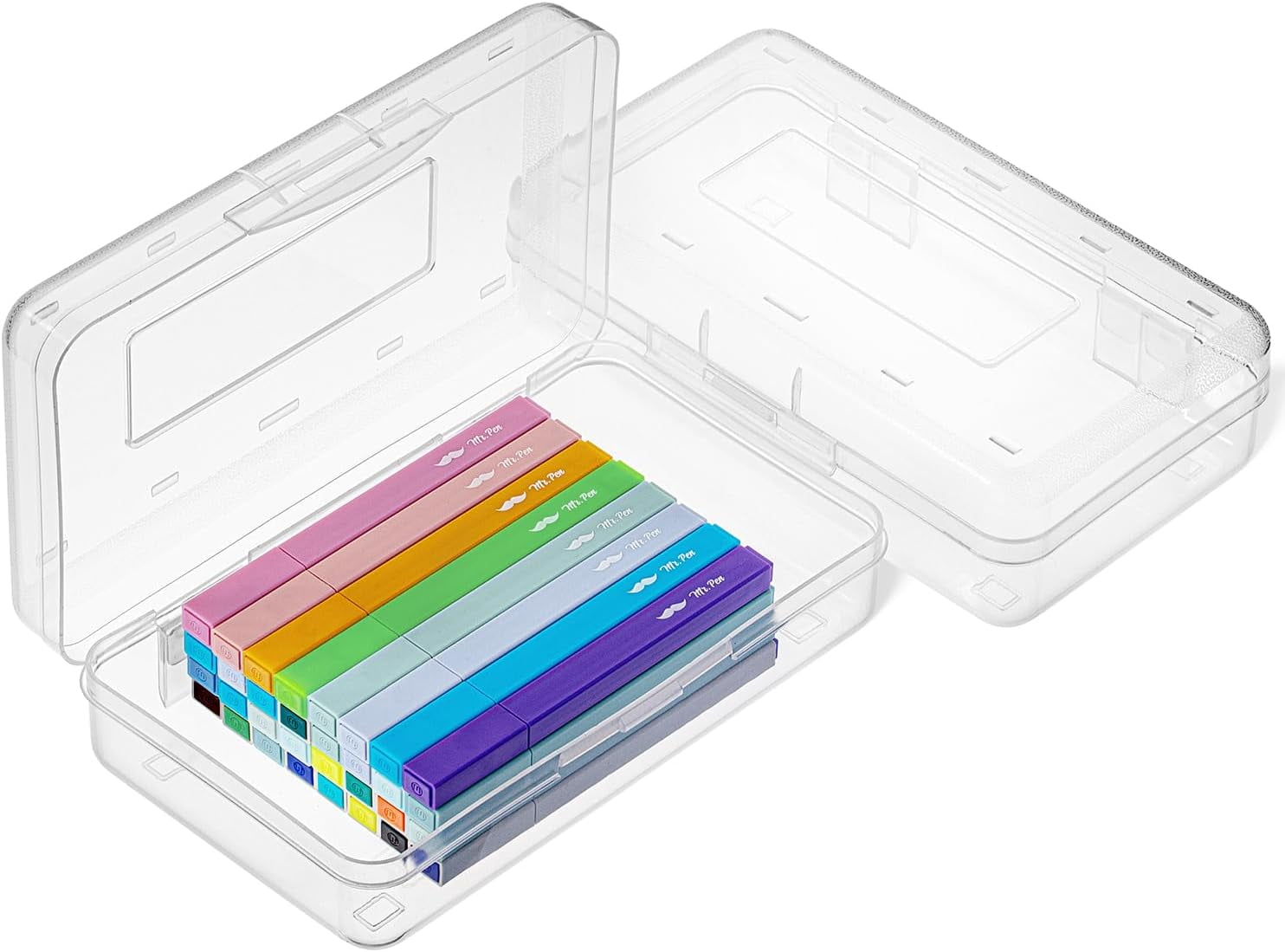 Mr. Pen- Pencil Box, 2 Pack, Clear, Plastic Pencil Box Case, Pencil ...