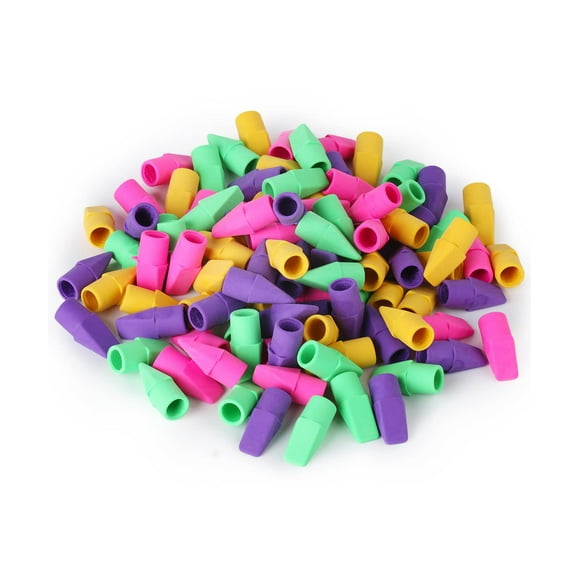 Office Supplies Pencil and Pen Cap Erasers in Multiple Colors