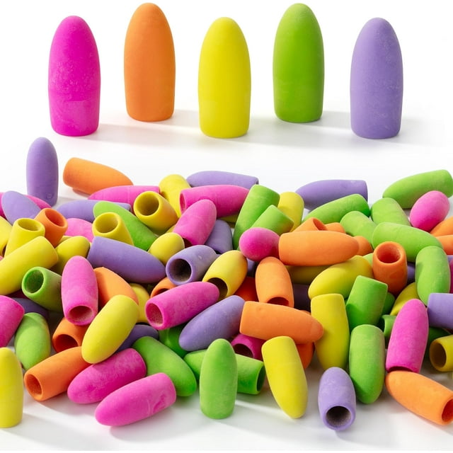 Mr. Pen- Pencil Erasers Toppers, 120 Pack, Colorful, Erasers for ...
