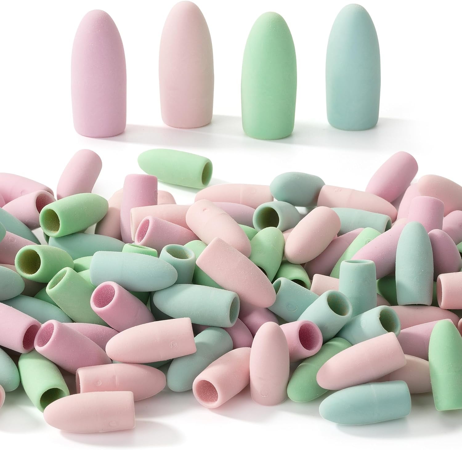Mr. Pen- Pencil Erasers Toppers, 120 Pack, Pastel Colors, Erasers for ...