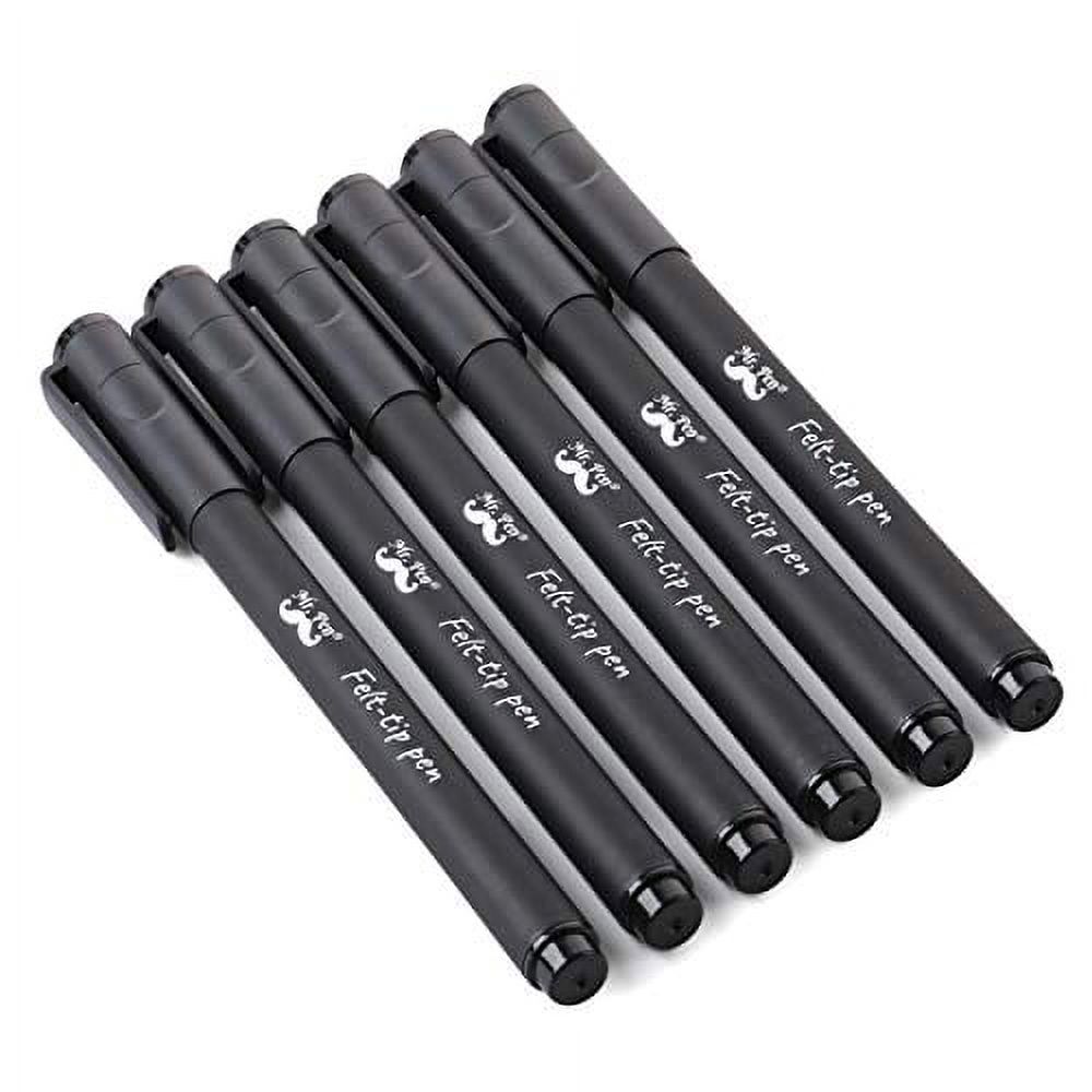 Mr. Pen- Pens, Felt Tip Pens, Black Pens, Pack of 6, Fast Dry, No Smear ...