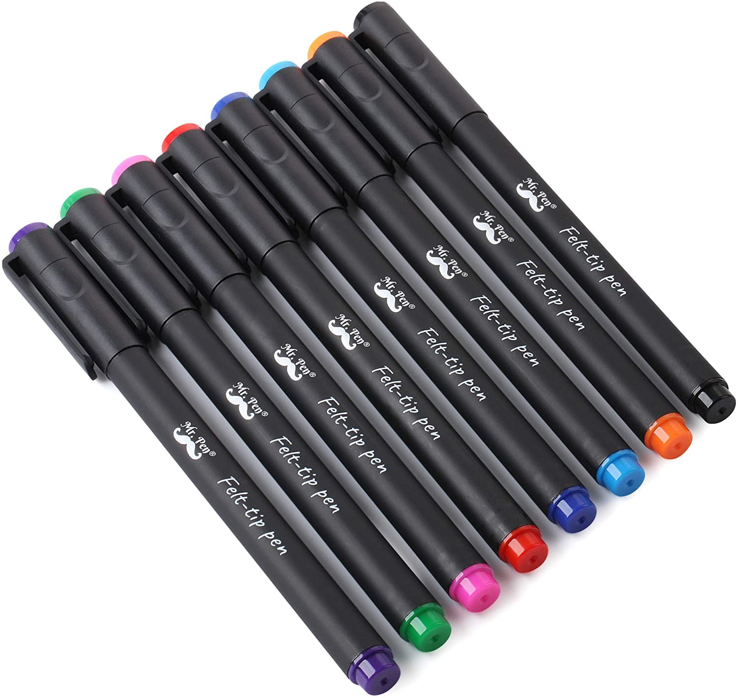 Mr. Pen- Set of 8 Felt Tip Pens, Fine Point, Fast Dry, No Smear ...
