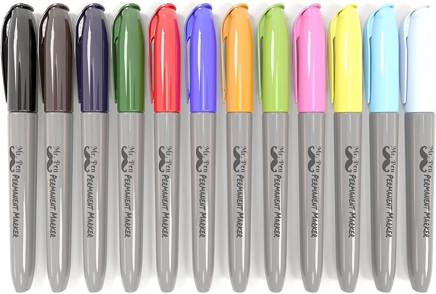 Mr. Pen- Permanent Markers, 12 Pack, Assorted Colors, Fine Point ...