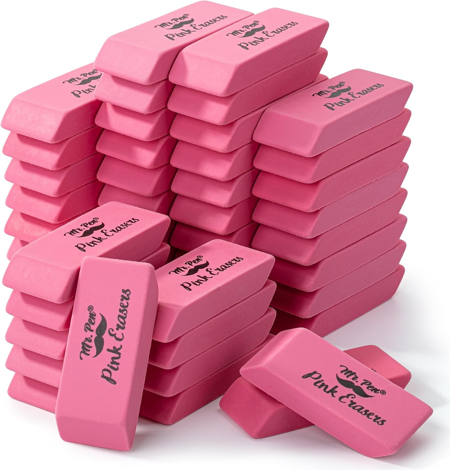 Mr. Pen- Pink Pencil Erasers, 48 Pack, Pink Erasers, Eraser, Erasers for Drawing Eraser Pencil ...