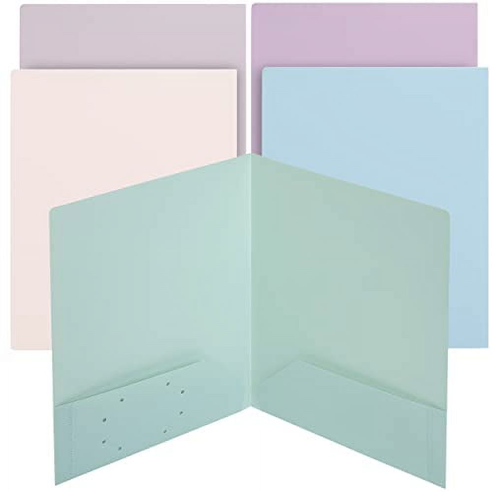 Mr. Pen- Plastic Folders with Pockets, 5 pcs, Muted Pastel Colors ...