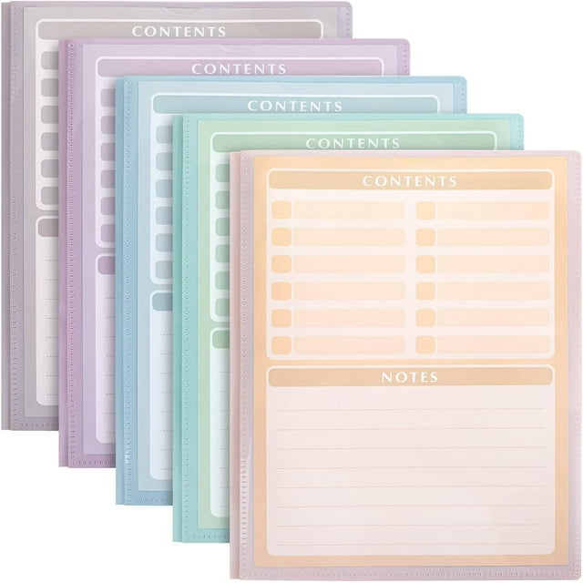 Mr. Pen- School Supply Plastic Folders, 5 pcs, Pastel Colors, Clear ...