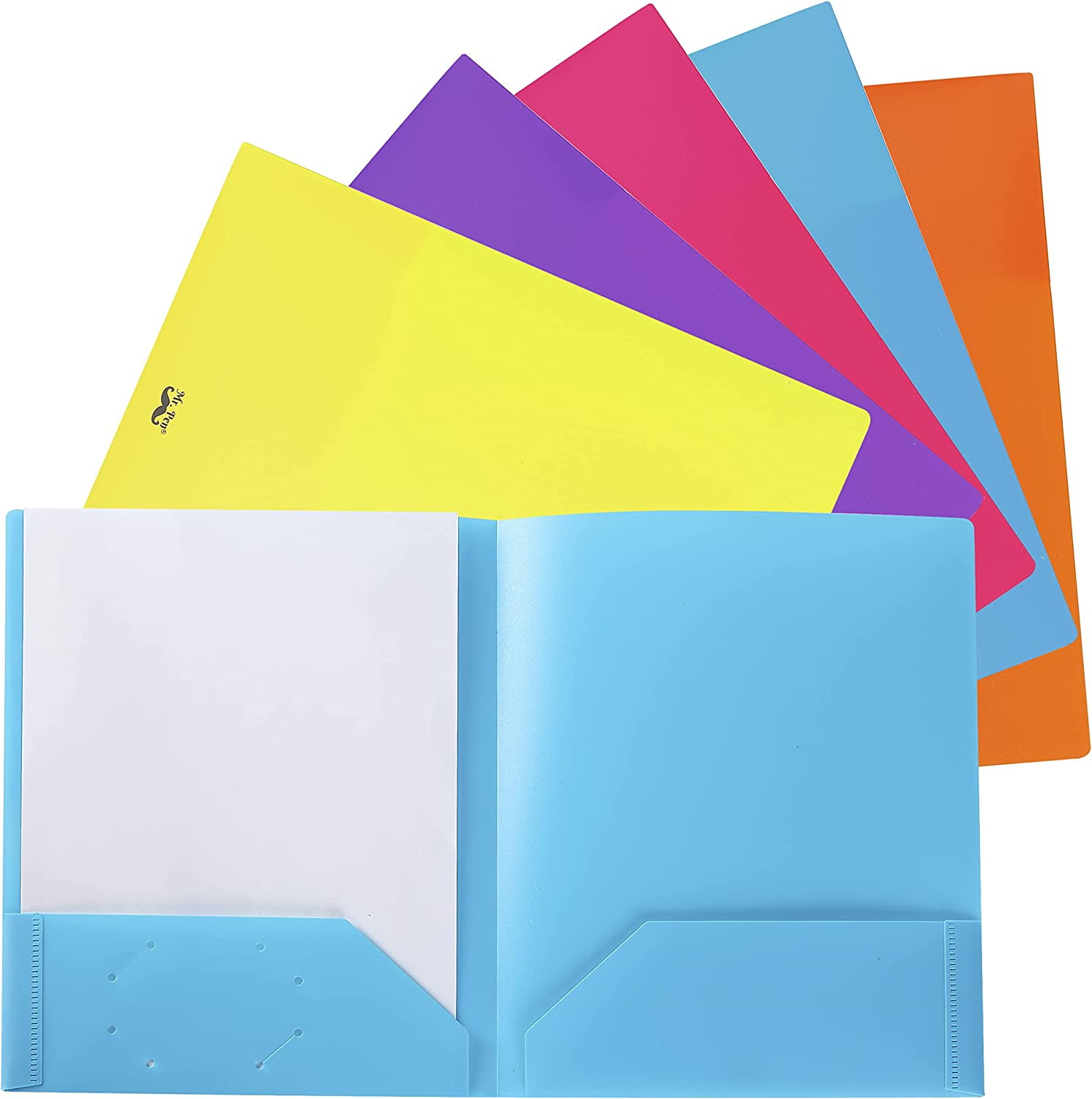 Mr. Pen- Plastic Folders with Pockets, 5 pcs, Assorted Colors, Folders ...