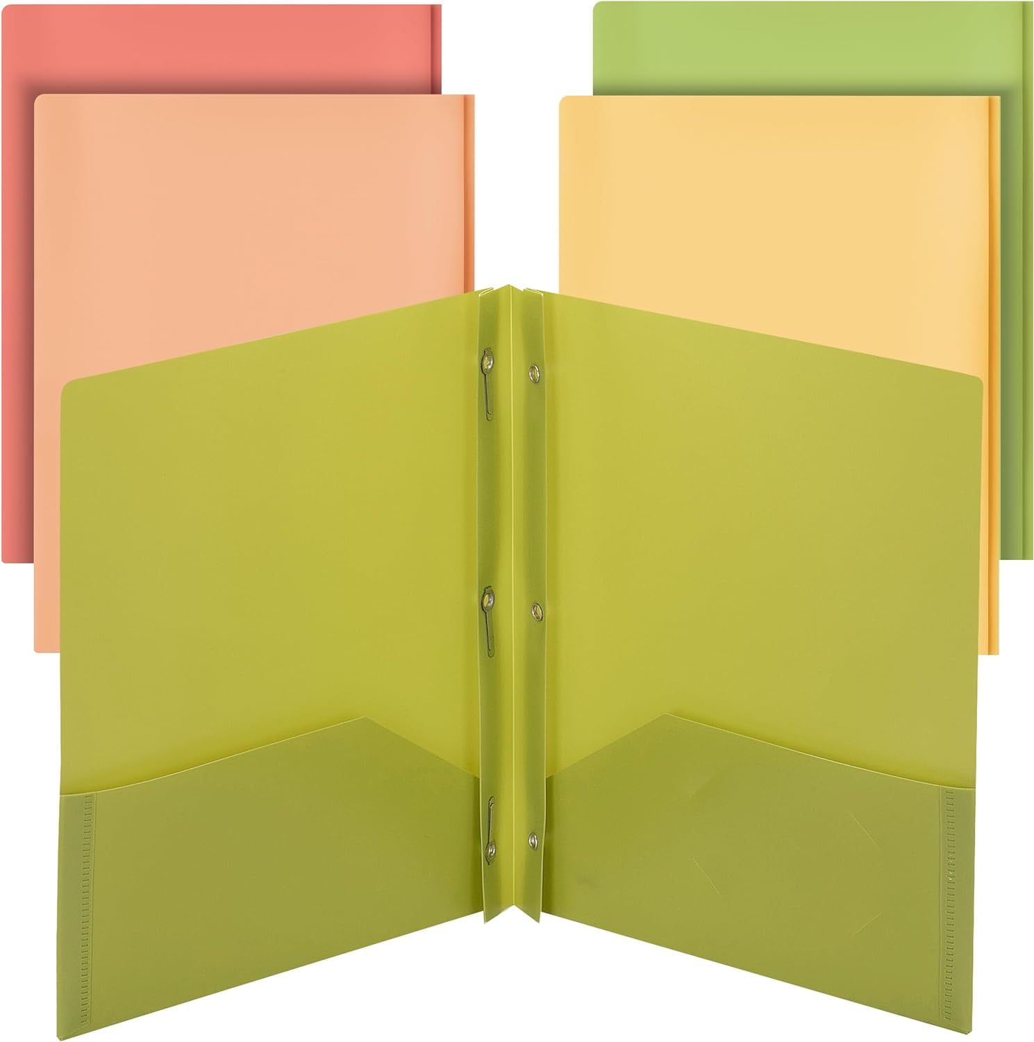 Mr. Pen- Plastic Folders with Pockets and Prong, 5 Pack, Assorted ...