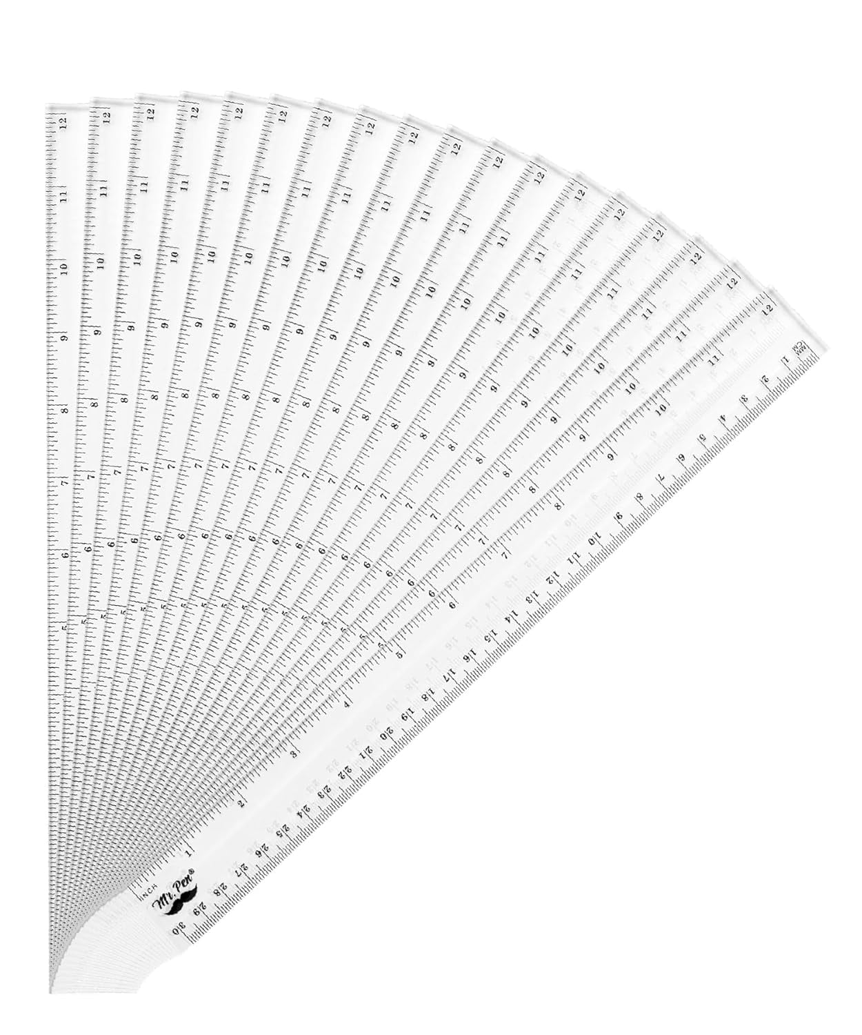 Mr. Pen- Plastic Ruler, 12 Inch, 18 Pack, Metric & Imperial, Clear ...