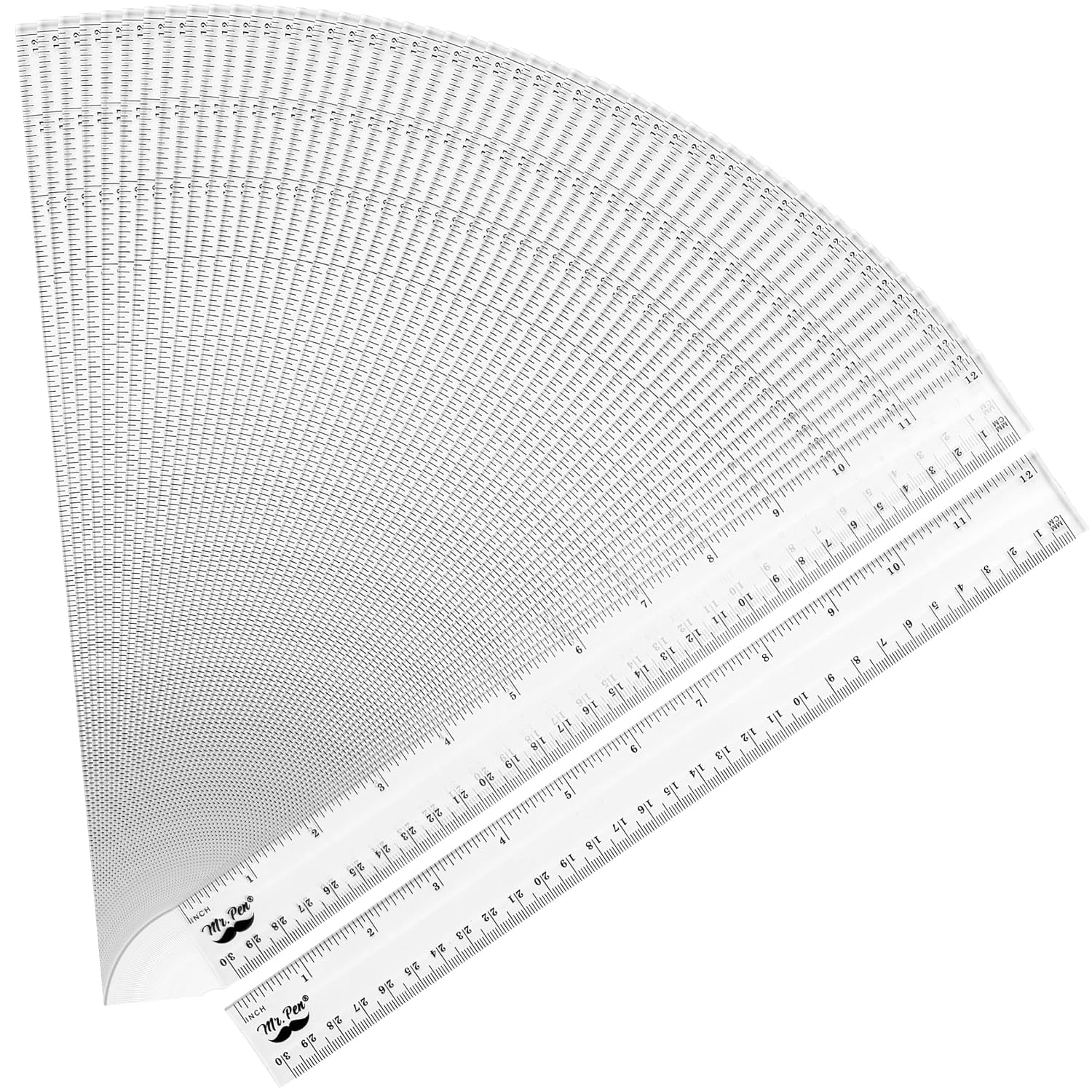 Mr. Pen- Plastic Ruler, 12 Inch, 50 Pack, Metric & Imperial, Clear Ruler Set, Clear Ruler 12 ...