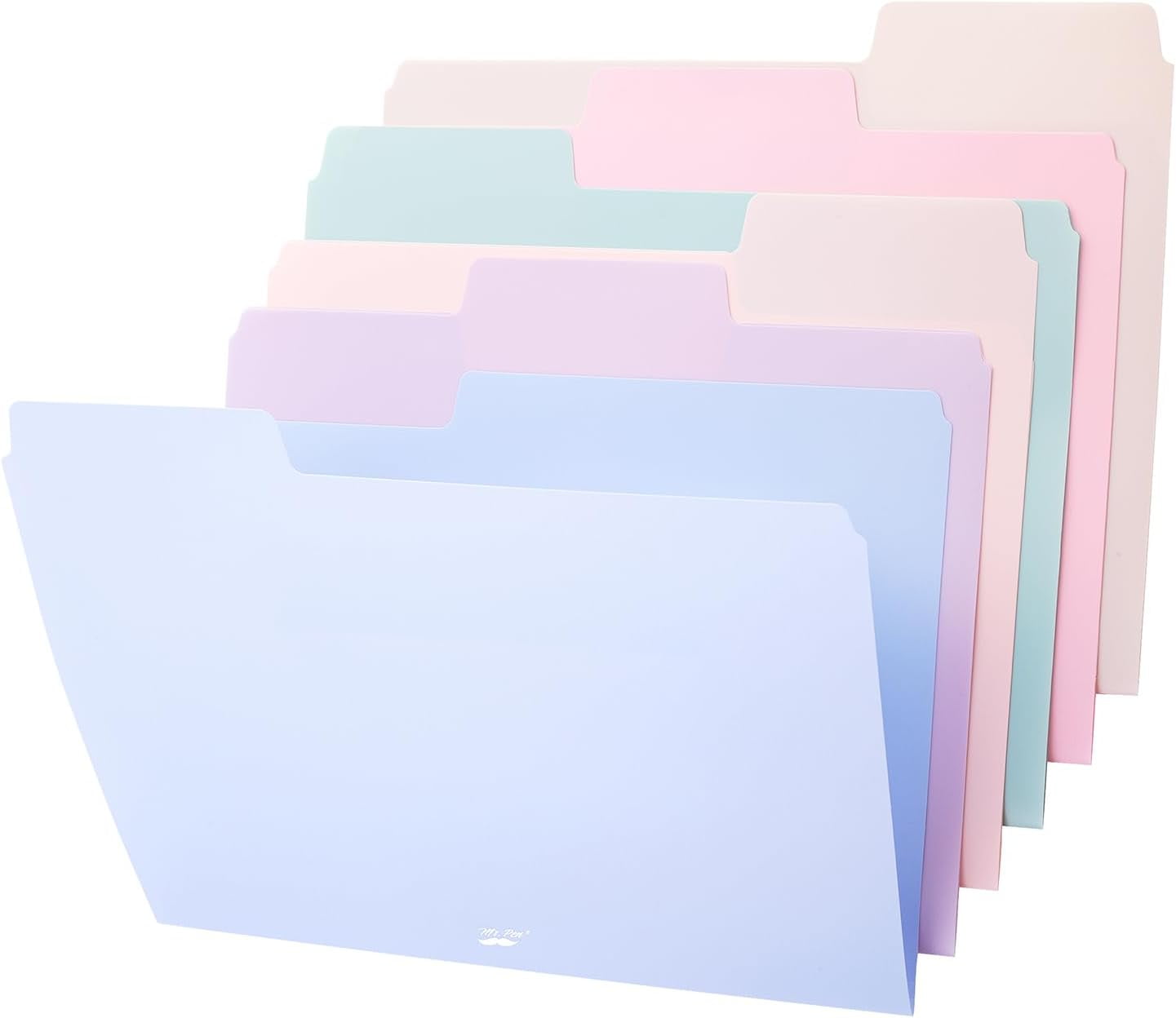 Mr. Pen- Sturdy Office Supplies, 6 Pack Poly File Folders, 1/3 Cut Tab ...