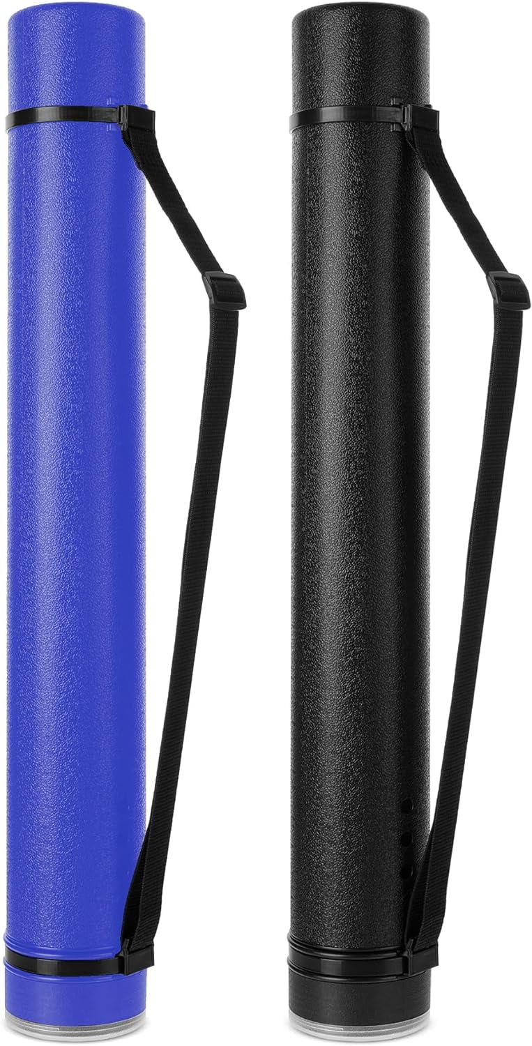 Mr. Pen- Poster Tube, 2 Pack, Black and Blue, Extendable Poster Tube ...