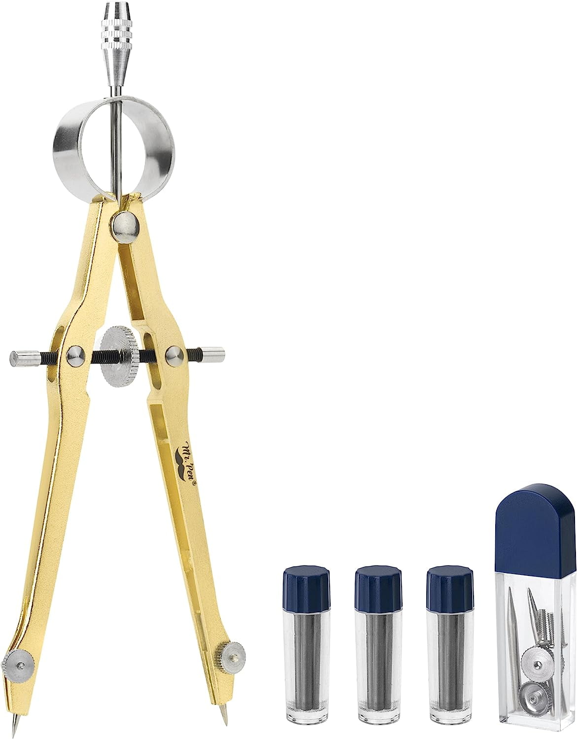 Mr. Pen- Professional Compass for Geometry, Gold with Extra Leads ...